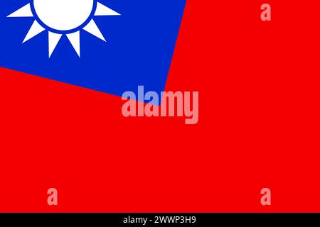 Taiwan flag - rectangular cutout of rotated vector flag Stock Vector ...