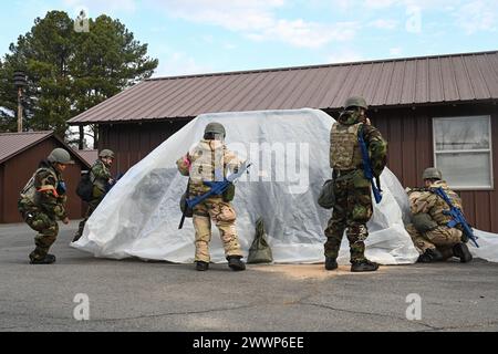 Team Little Rock Airmen post an M8 Chemical Detection Paper during a ...