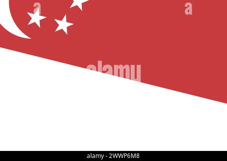 Singapore flag - rectangular cutout of rotated vector flag Stock Vector ...