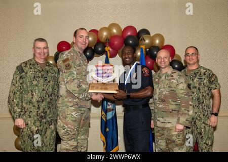 628th Air Base Wing annual award winners are presented with an award ...