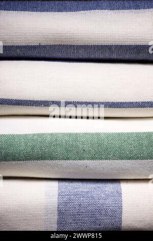 Rolled up fabric napkins in basket isolated on white background Stock ...