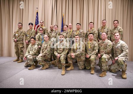 Soldiers assigned to the Military Intelligence Readiness Command and U ...