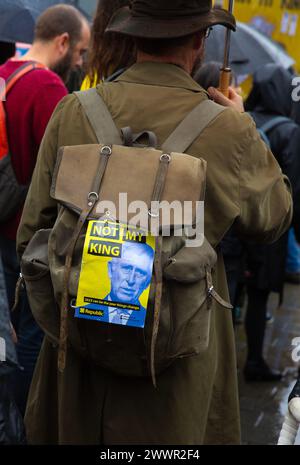 An anti-monarchy poster is seen in central London as Britain celebrates ...