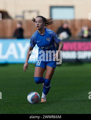 Durham Women's Grace Ayre in action Newcastle's Freya Gregory during ...