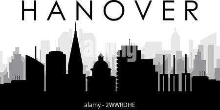 Silhouette Skyline panorama of city of Hanover, Germany - vector ...