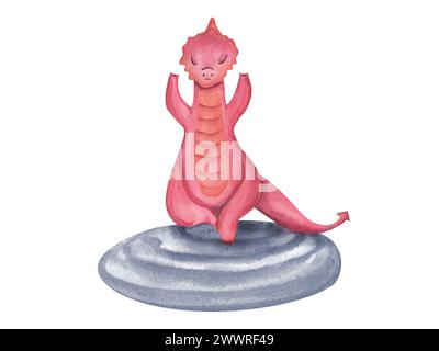 Yoga Stone on Isolated White Background, 3D Rendering Stock Photo - Alamy