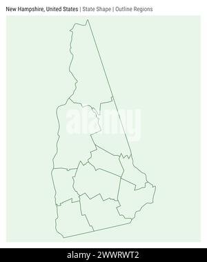 New Hampshire map. Just a simple border map. Shape of the state. Flat ...