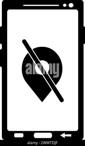 No GPS icon. Map pointer ban icon. Award is prohibited. Stop or ban red ...