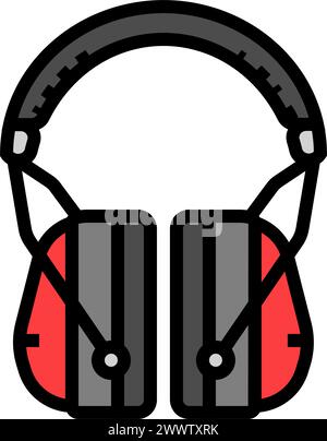 ear protectos ppe protective equipment color icon vector illustration ...