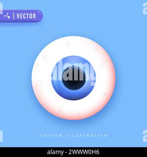 Red Eye 3D Illustration. Iritated eye, Dry Eye, inflamed eye and Tired ...