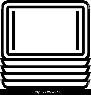 serving trays restaurant equipment line icon vector illustration Stock ...