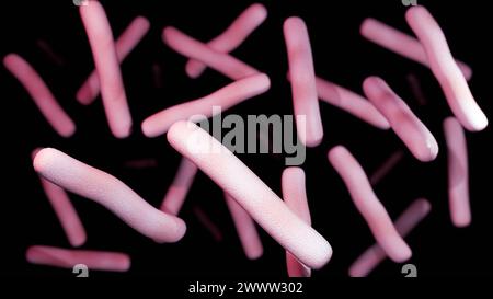 3d rendering of Mycobacterium tuberculosis also known as Koch's ...