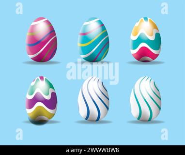 Easter poster template with 3d realistic Easter eggs, bunny and Carrot ...