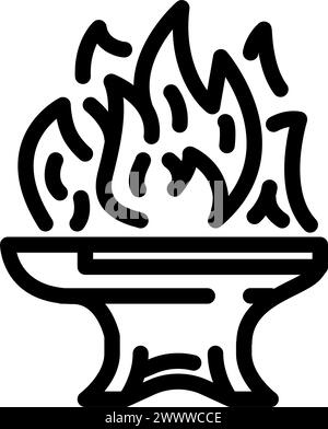 smithing blacksmith line icon vector illustration Stock Vector Image ...