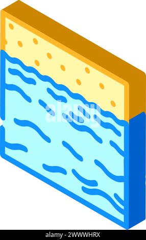 ocean waves tidal power isometric icon vector. ocean waves tidal power ...