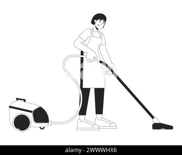Cleaning and maid cartoon,black,outline icons in set collection for ...
