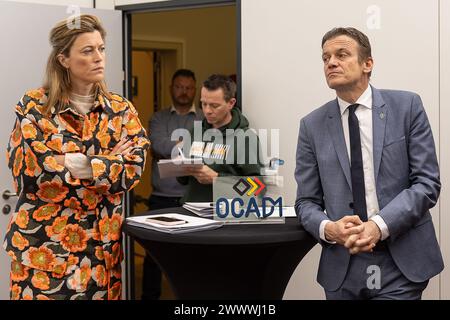 Minister of Justice Annelies Verlinden pictured during a press briefing ...