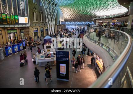 Interior of renovated Kings Cross train station, North London, England ...