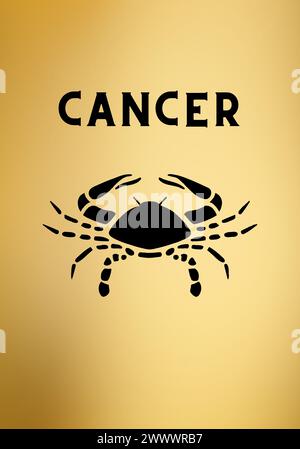 Zodiac sign. Golden Cancer symbol isolated on white Stock Photo - Alamy