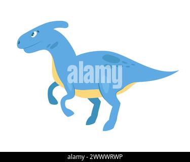 Baby raptor mascot. Cartoon blue velociraptor character Stock Vector ...