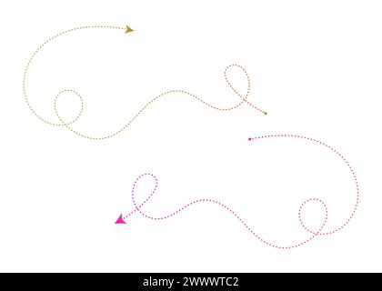 Dashed line arrow route path vector Stock Vector Image & Art - Alamy