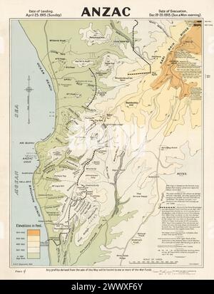A military map showing trenches from the First World War, detailing the ...