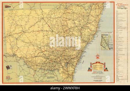 Vintage Tourist Map. Vacuum road map of Victoria, Australia with ...