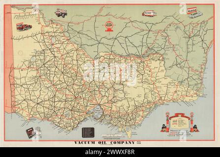 Vintage Tourist Map. Vacuum road guide to New South Wales, Australia ...