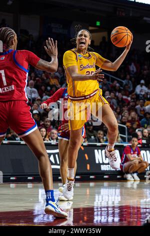 Kansas center Taiyanna Jackson during an NCAA college basketball game ...