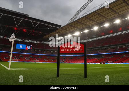Keep Off the Grass sign during the Premier League match West Ham United ...