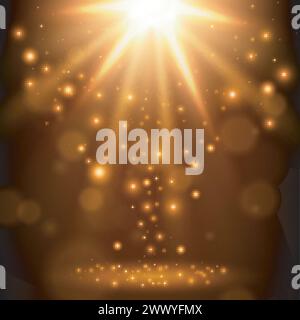 Golden light shining background, Vector Illustration Stock Vector Image ...