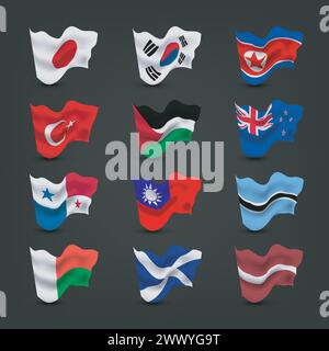 World waving flag sets, Vector Illustration Stock Vector Image & Art ...