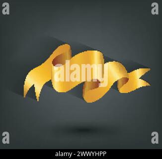 Golden Banner Ribbon On Dark Background, Vector Illustration Stock ...
