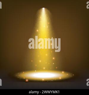 Gold Spotlight Shining on Transparent Background, Vector Illustration ...