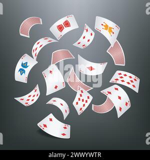 Poker Card Diamond Scattered, Vector Illustration Stock Vector Image ...