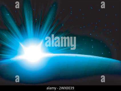 Blue Rays Rising Background, Vector Illustration Stock Vector Image ...
