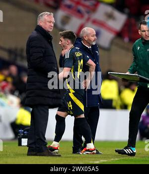 Scotland manager Steve Clarke with Billy Gilmour during a training ...