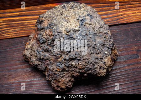 A sample of bloom sponge iron from an ancient archaeological site, an ...