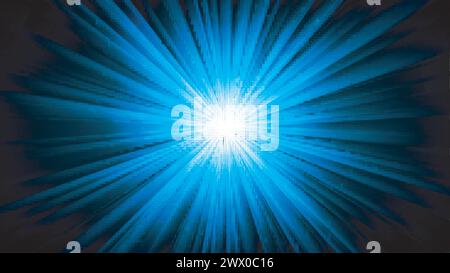 Blue Light Shining From Darkness with Realistic Lens Flare, Vector ...