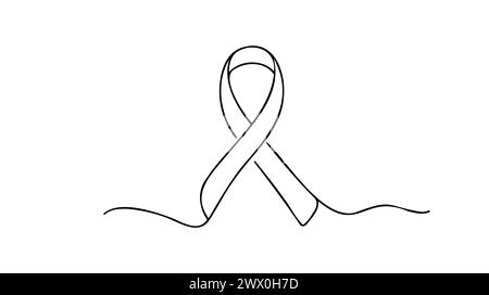 AIDS awareness ribbon one line continuous drawing. World AIDS day ...