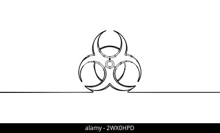 Radiation icon line continuous drawing vector. One line Radiation icon ...