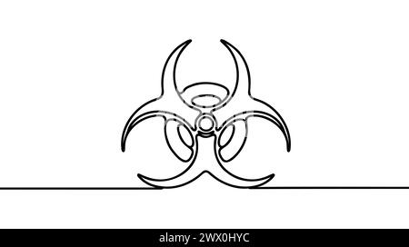 Radiation icon line continuous drawing vector. One line Radiation icon ...