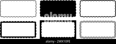 Scallop edge frames. Shapes with lace border. Cute hand drawn doodle ...