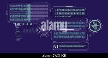 HUD interface design for decoding satellite data Stock Vector Image ...
