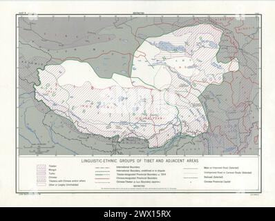 CIA Map of Linguistic-Ethnic Groups of Tibet and Adjacent Areas ca ...