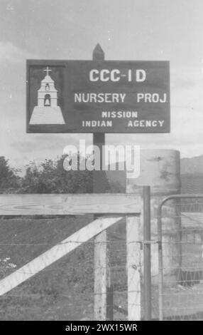 Photograph of the CCC-ID Nursery Project Sign ca. 1936-1942 Stock Photo ...
