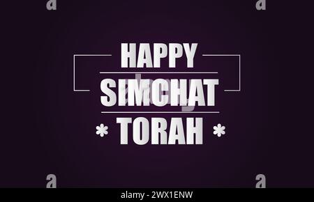 Happy Simchat Torah Stylish Text illustration design Stock Vector Image ...