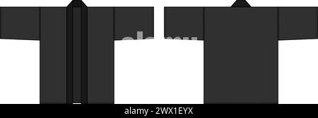Traditional Japanese Happi coat (ceremonial robe) vector template ...