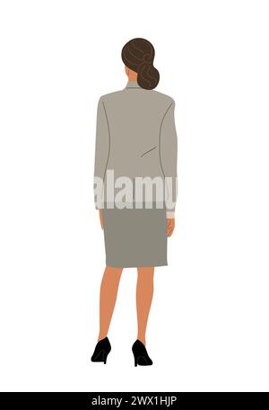 Woman standing rear, back view vector isolated Stock Vector Image & Art ...