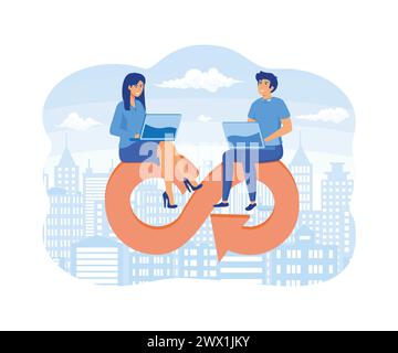 Agile business team of programmer working and make some planning on the scrum board. Whiteboard ...